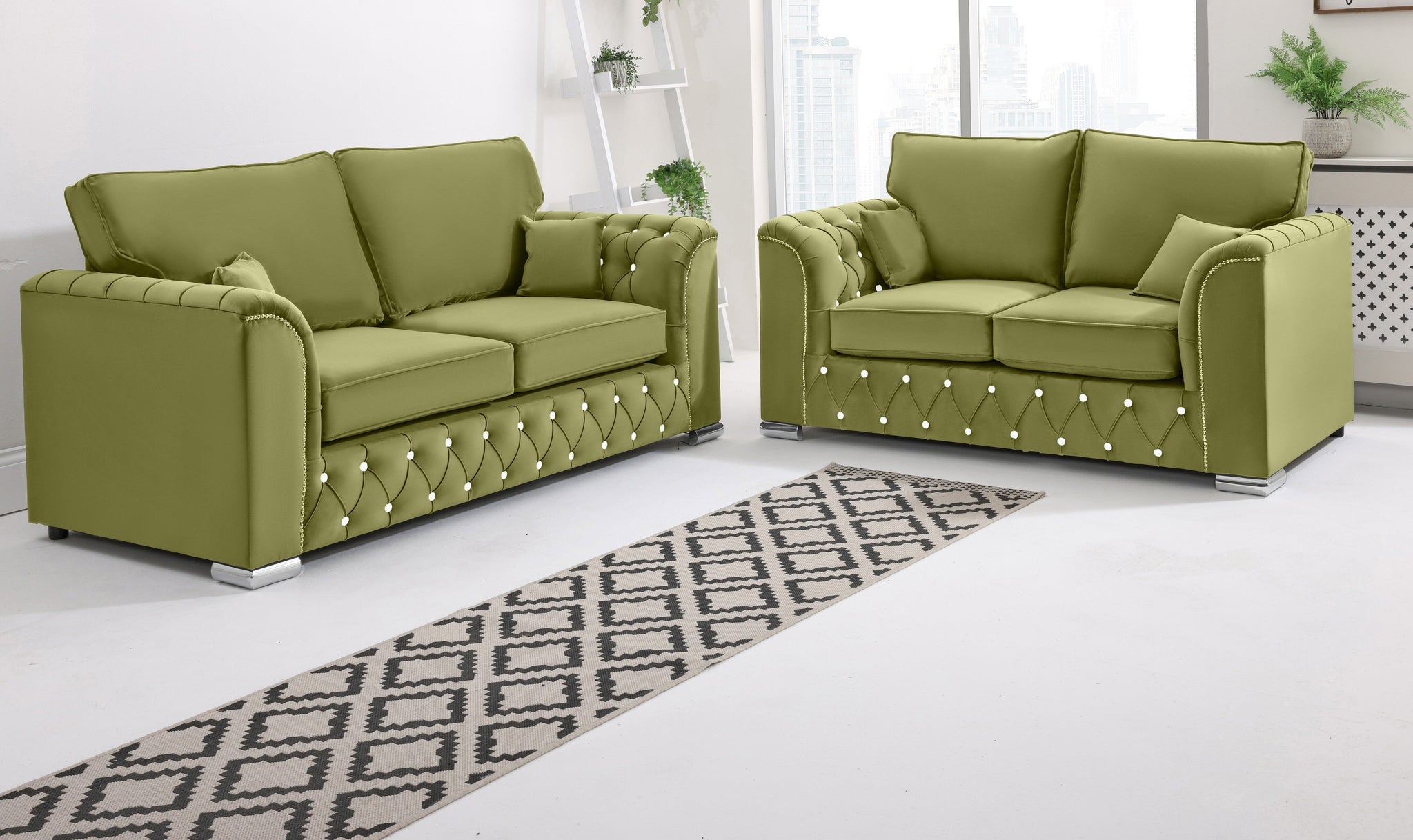 Shop Malibu 3+2 Fullback + Diamonds | Budget-Friendly Sofas - Sofa World