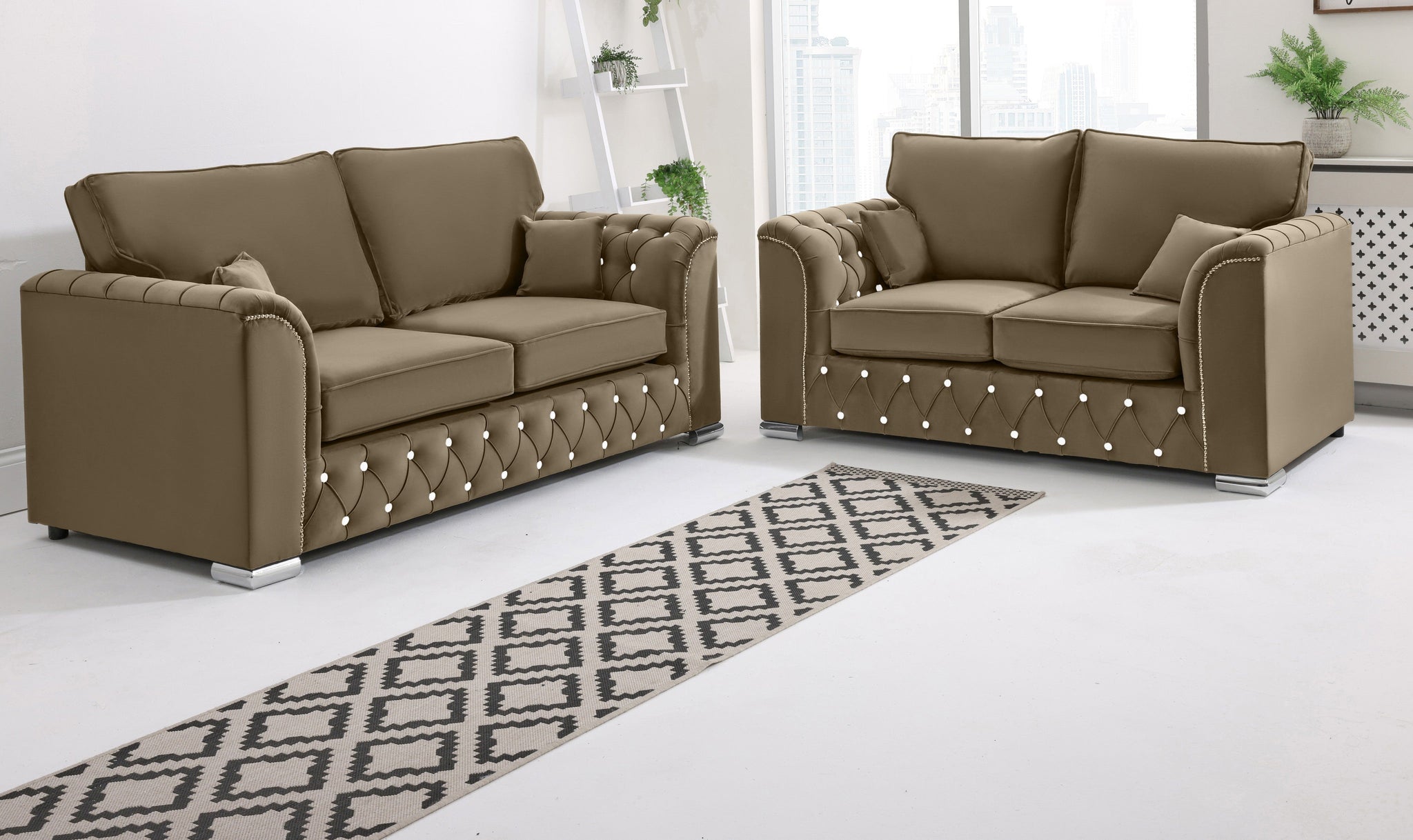 Shop Malibu 3+2 Fullback + Diamonds | Budget-Friendly Sofas - Sofa World