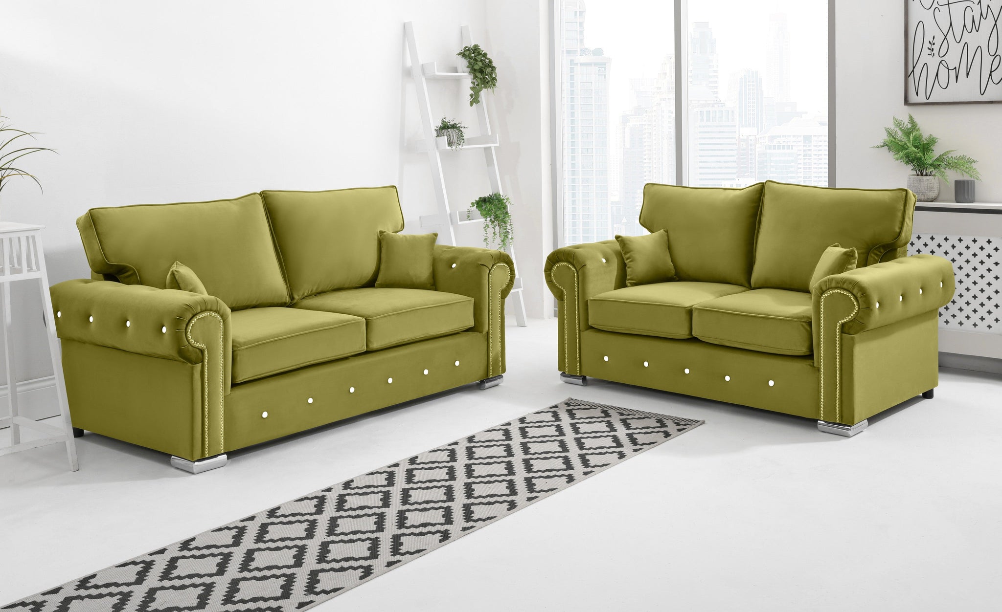 Shop Olympia 3+2 Fullback + Diamonds | Budget-Friendly Sofas - Sofa World