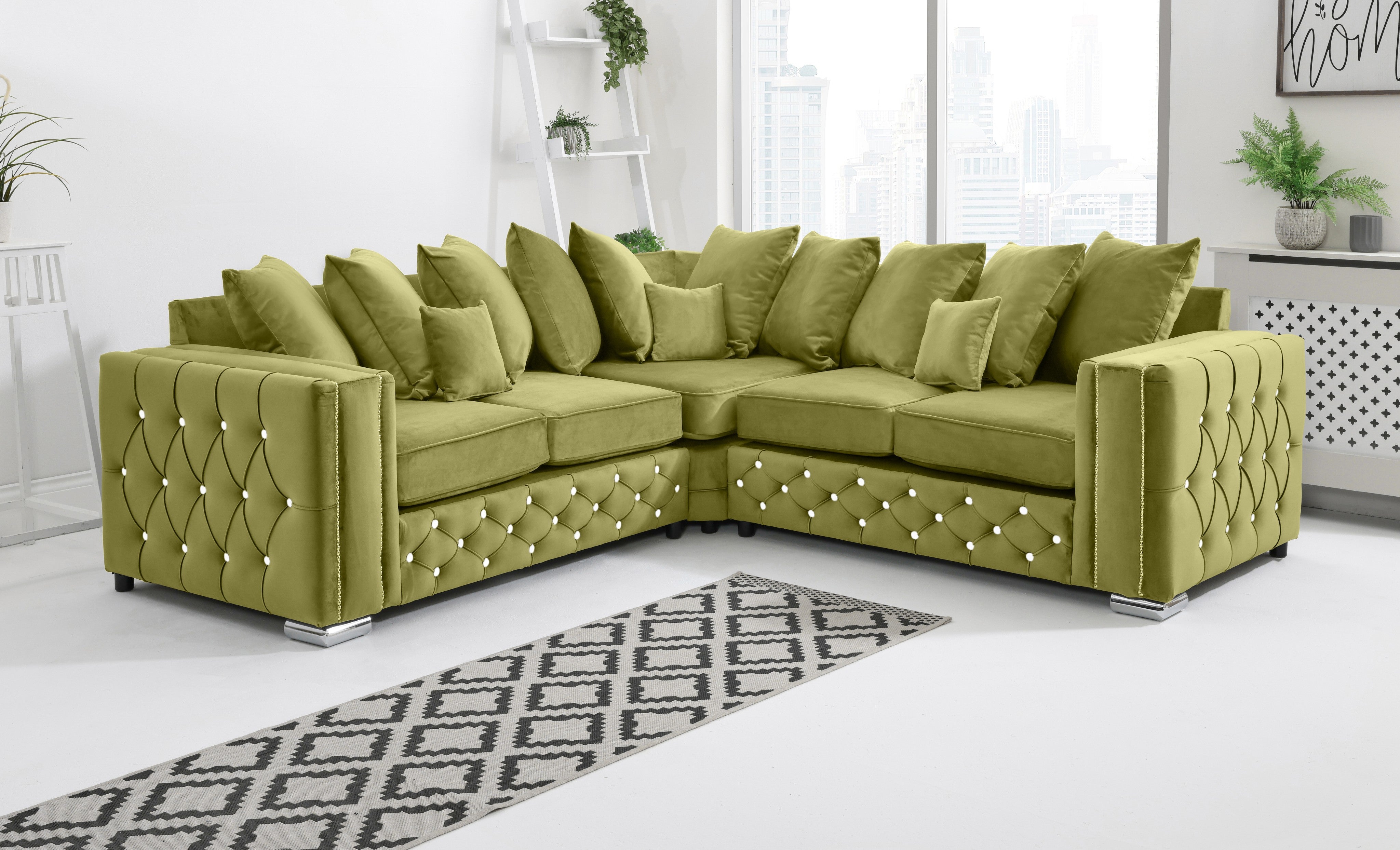 Shop Milano Corner Scatterback + Diamonds Sofa at Sofa World | Live in Comfort | Sofas on ...