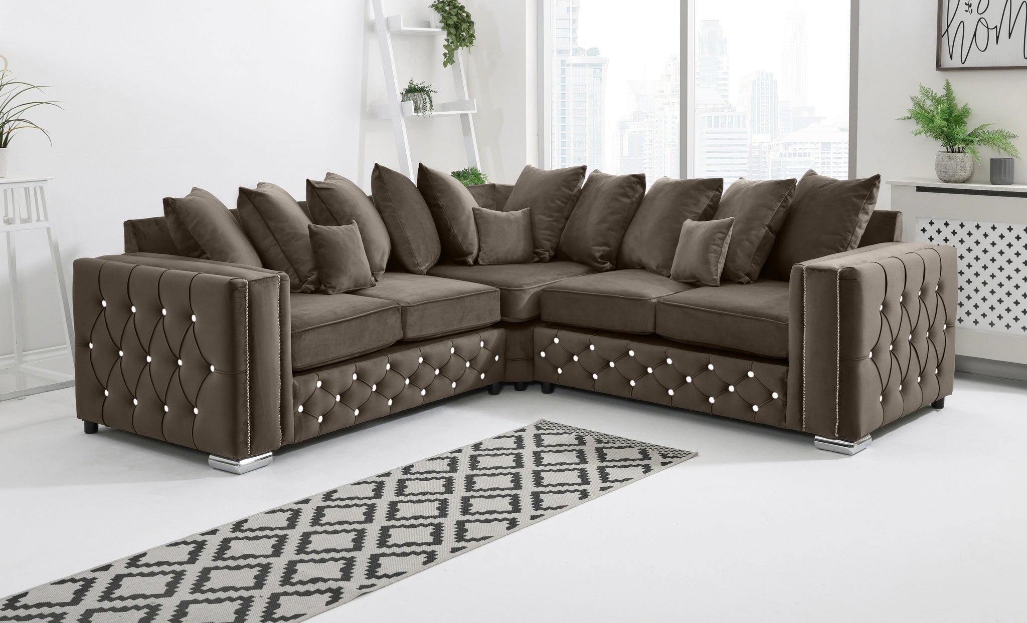Shop Milano Corner Scatterback + Diamonds Sofa at Sofa World | Live in Comfort | Sofas on ...