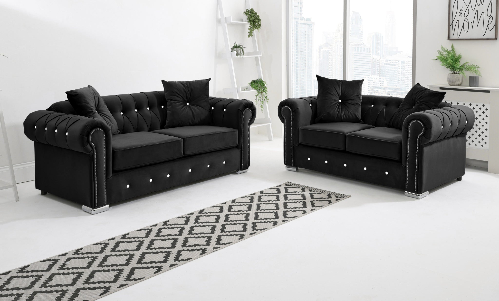 Shop Olympia 3+2 Chesterfield + Diamonds | Budget-Friendly Sofas - Sofa World
