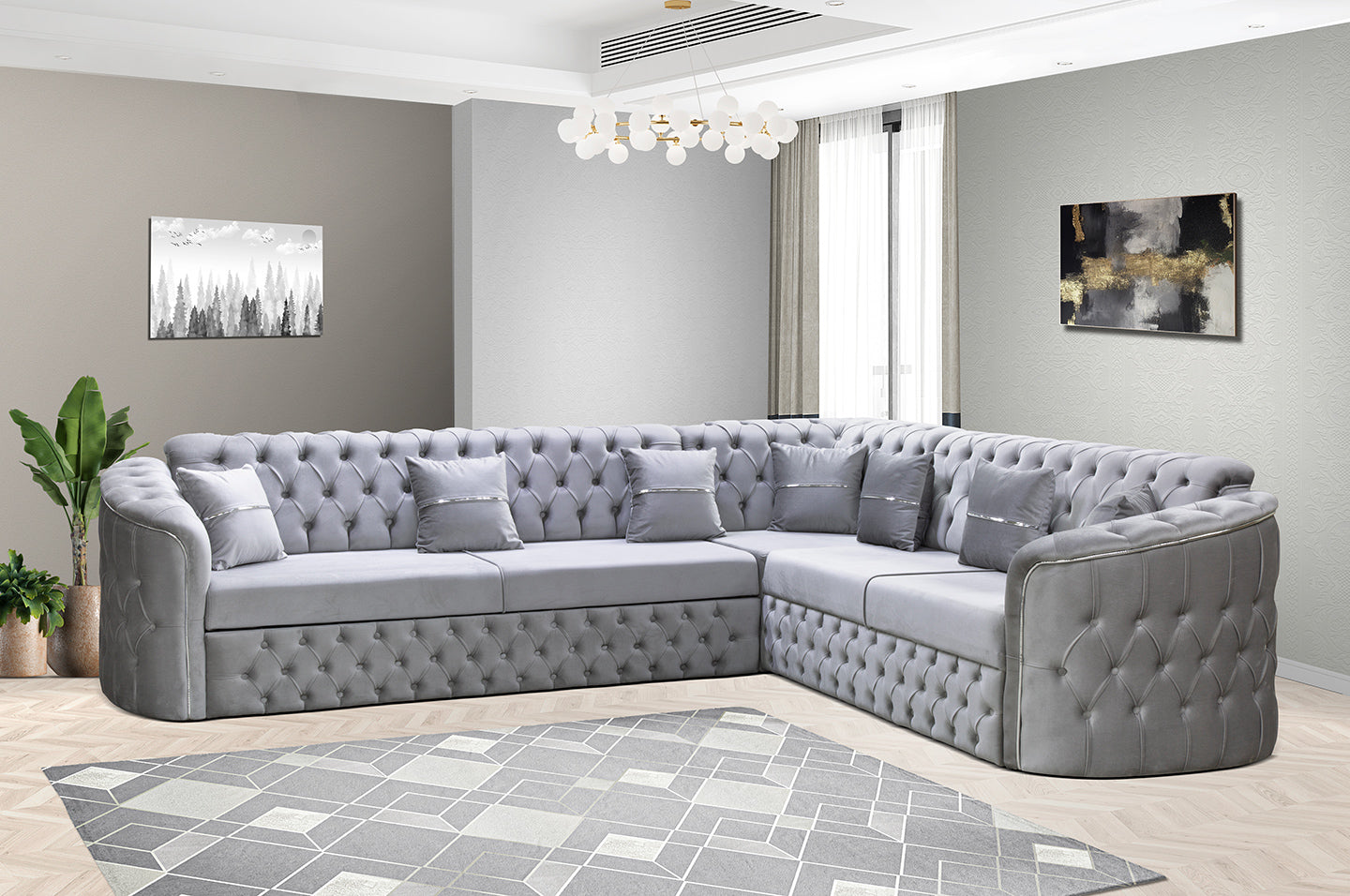 Shop Harem Luxury Corner Sofa – Premium Deep-Button Design | Budget ...