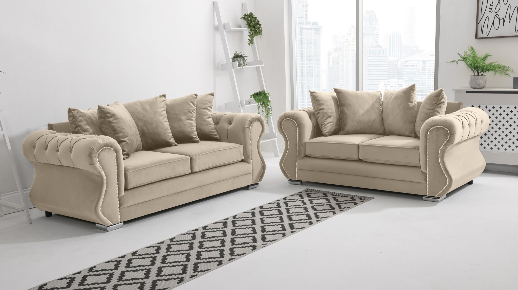 Shop Falcon 3+2 Scatterback Sofa at Sofa World | Live in Comfort | Sofas on Finance, Finance for ...
