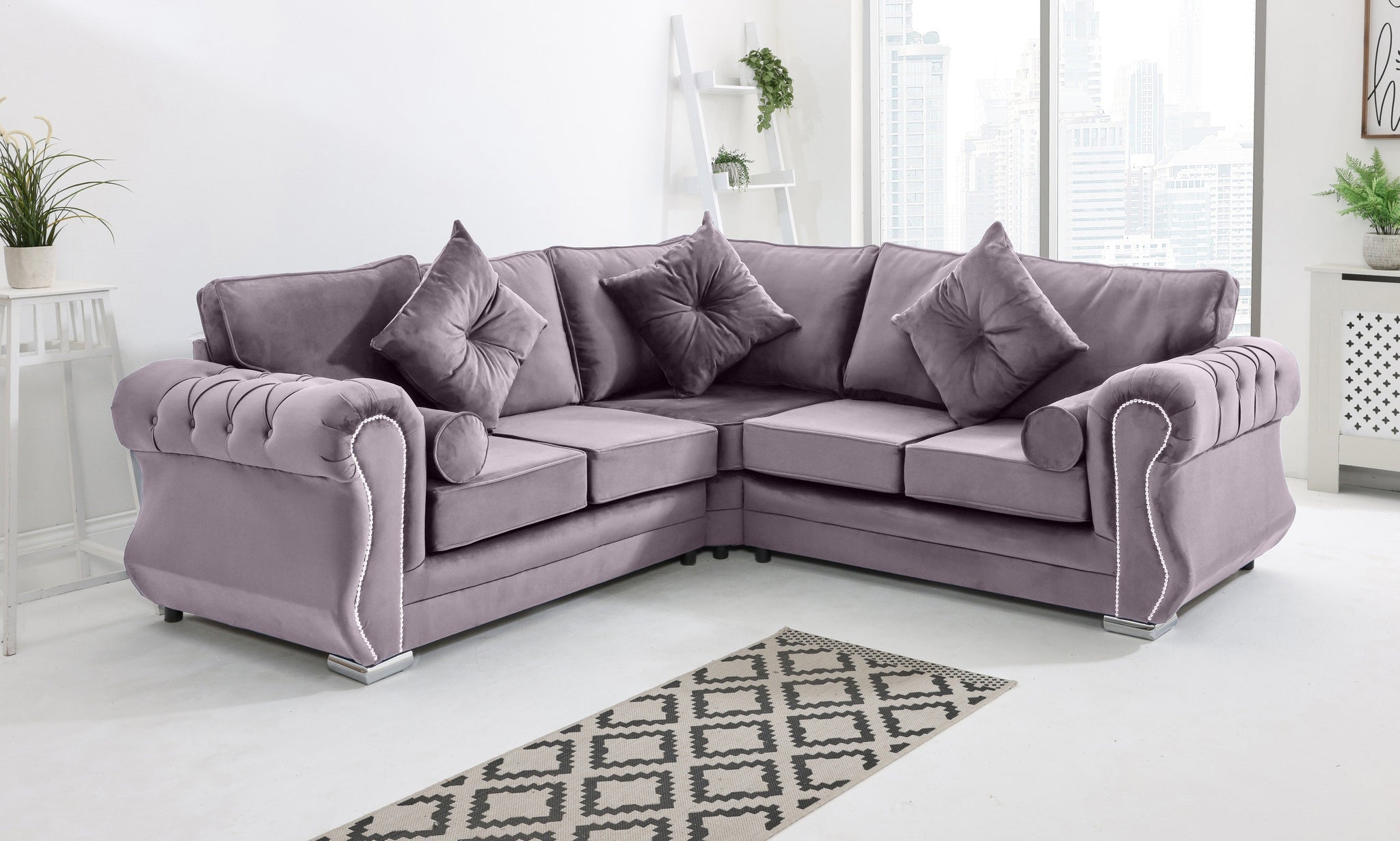 Shop Falcon Corner Fullback + Extra Cushions Sofa at Sofa World | Live ...