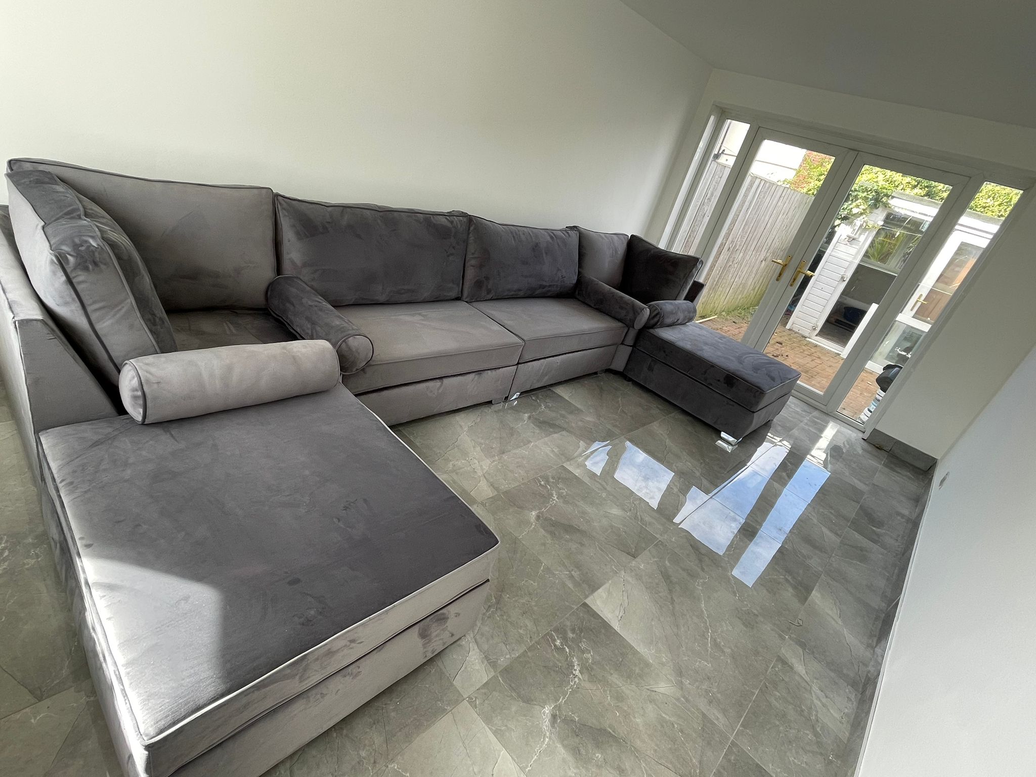 Shop Lux U Shape - 8 Seater + Bolster Cushions | Budget-Friendly Sofas - Sofa World