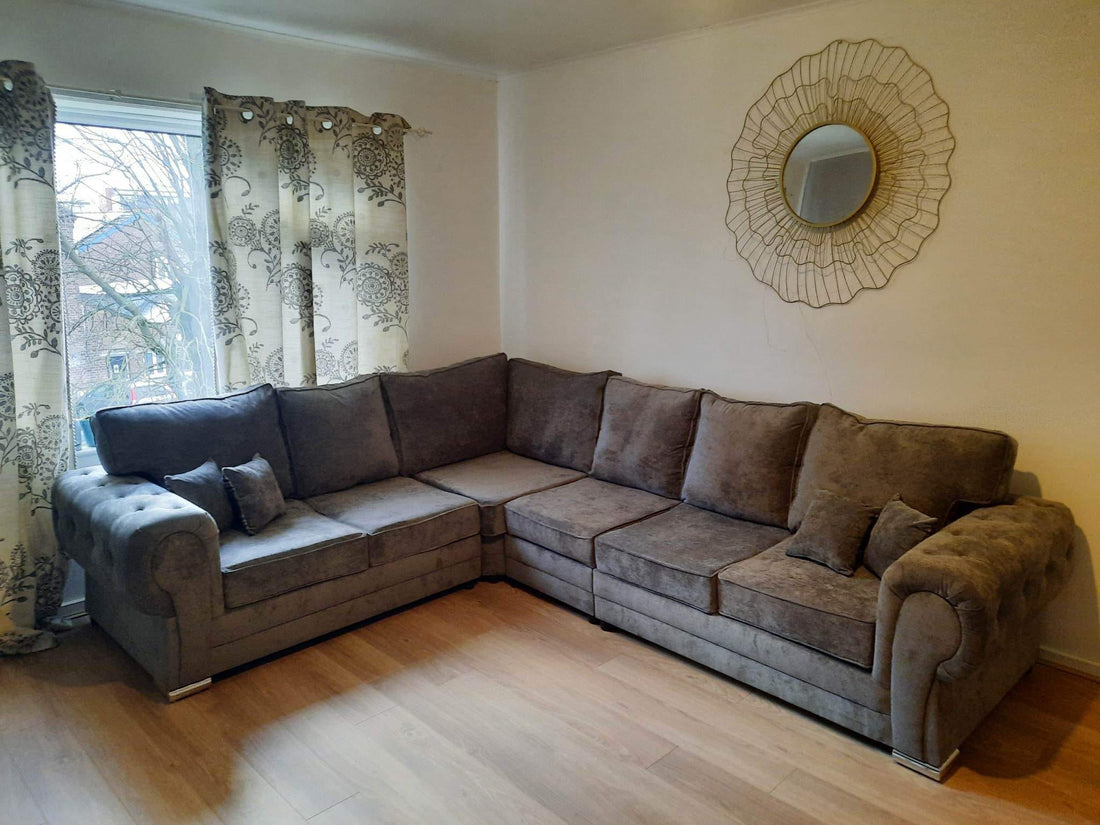 Shop Verona Corner 6 Seater - Grey Fullback | Budget-Friendly Sofas ...