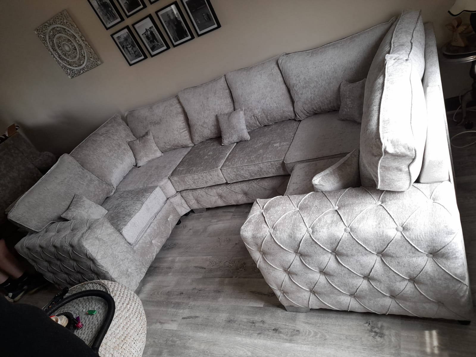 Shop Milton 6 Seater U shape - Fullback Truffle Sofa at Sofa World | Live in Comfort | Sofas on ...