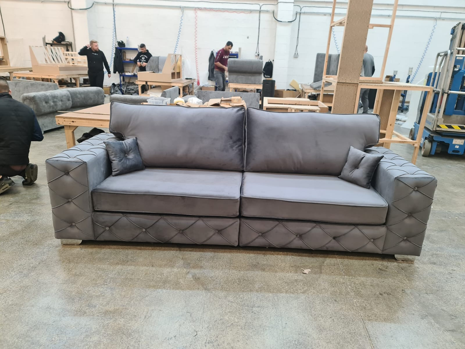 Shop Milton 4 Seater Straight - Grey Fullback Sofa at Sofa World | Live ...