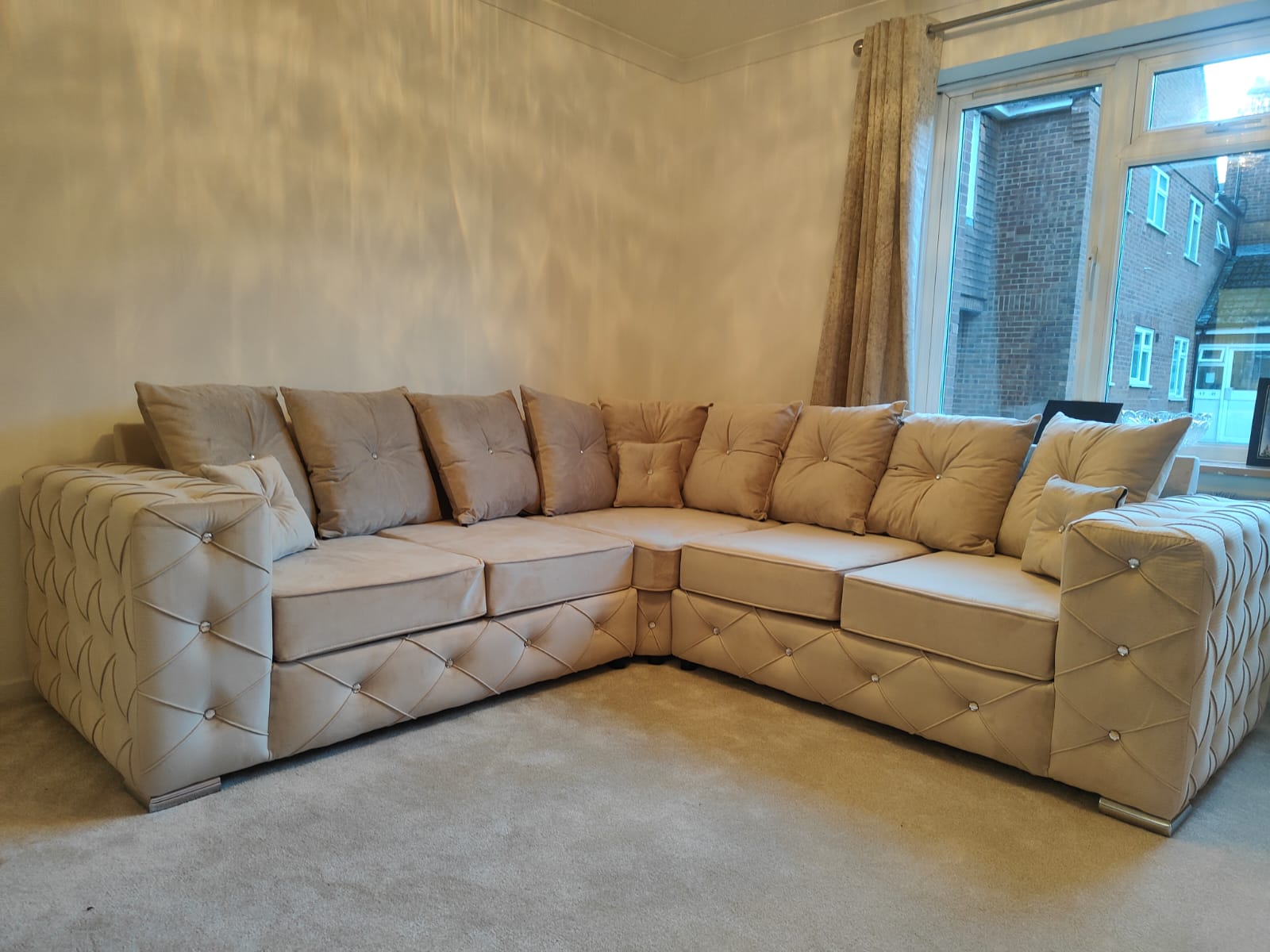 Shop Milton Corner - Cream Scatterback Sofa at Sofa World | Live in ...