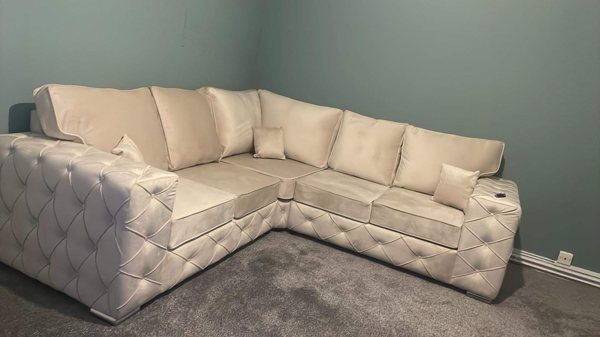 Shop Milton Corner - Cream Fullback Sofa at Sofa World | Live in Comfort | Sofas on Finance ...