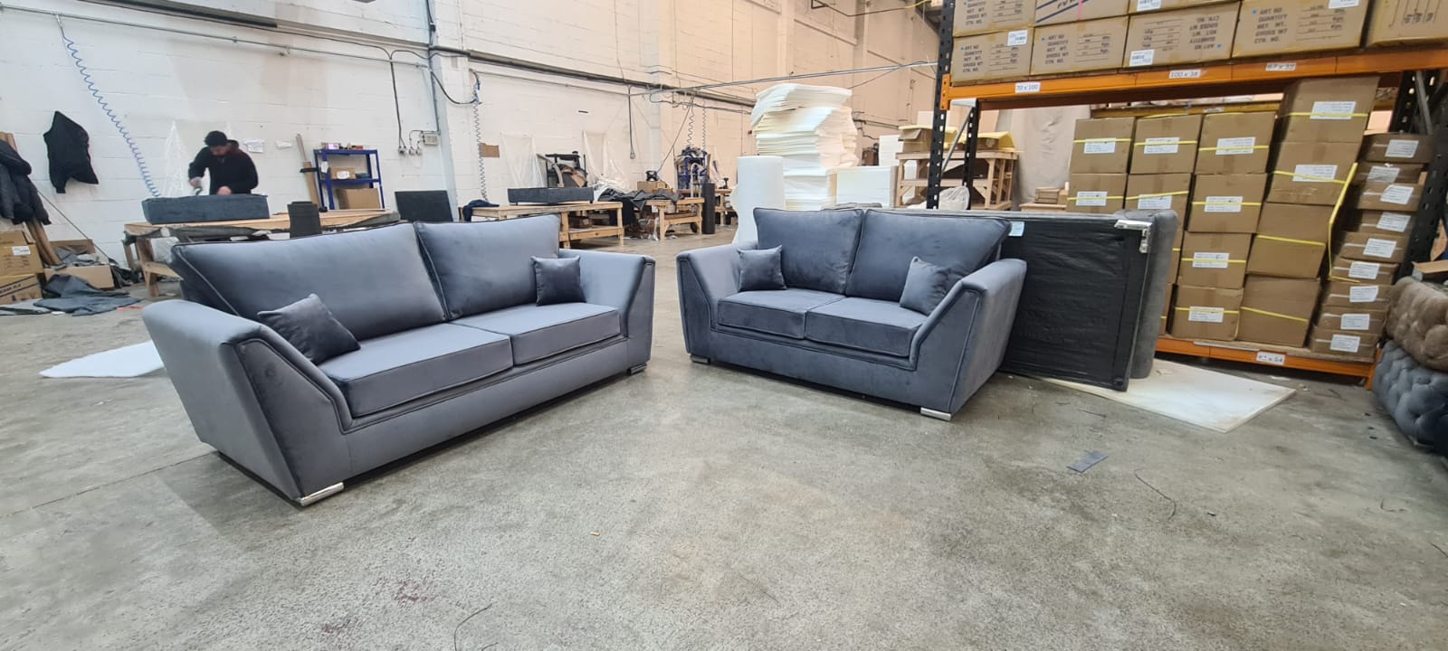 Shop 3+2 Mayfair - Grey | Budget-Friendly Sofas - Sofa World