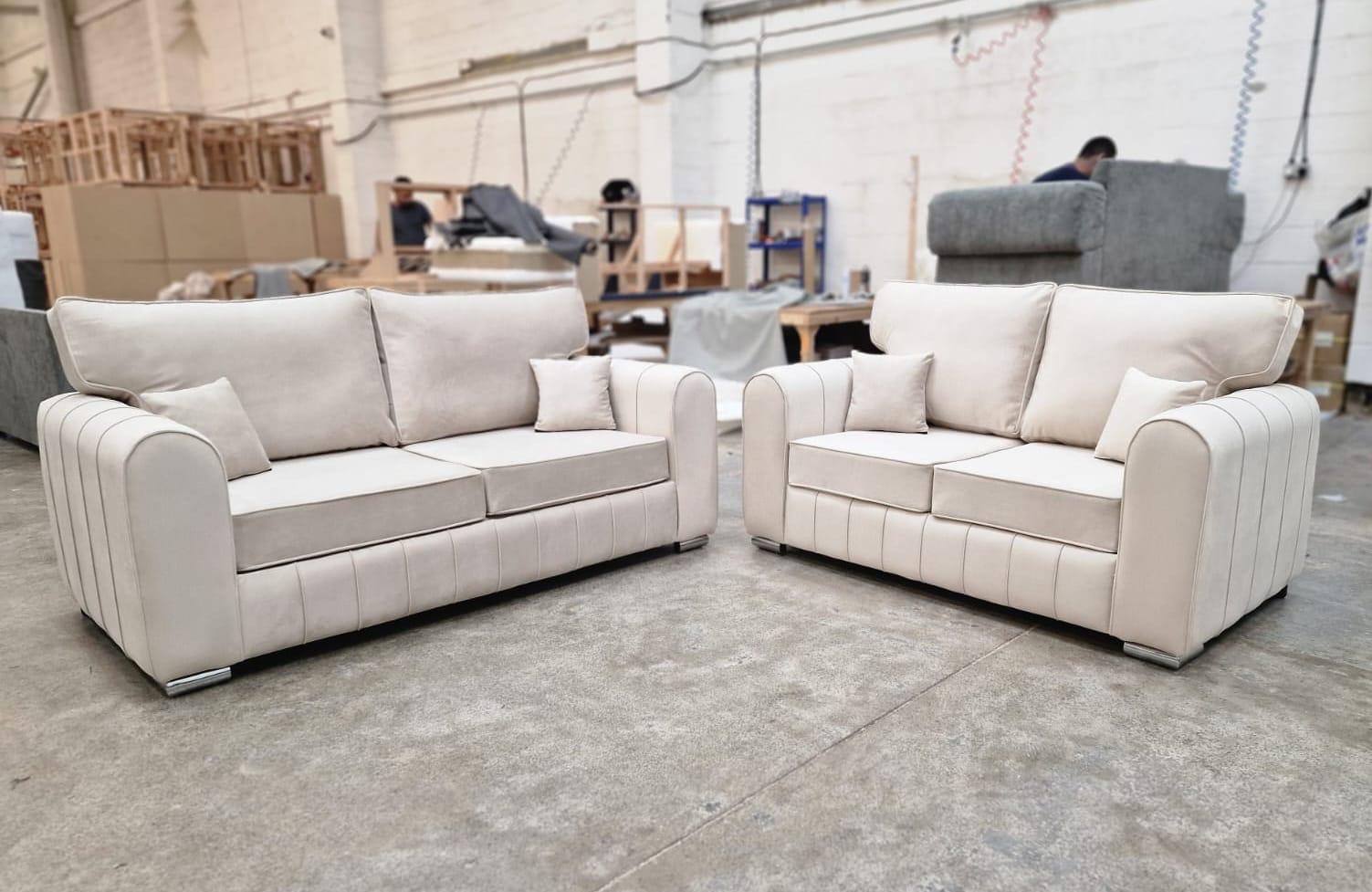 Shop 3+2 Lilly - Cream Fullback | Budget-Friendly Sofas - Sofa World